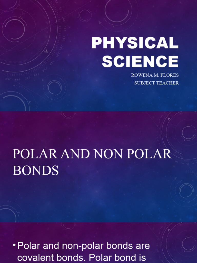 Understanding Polar and Nonpolar Bonds | PDF | Chemical Polarity ...