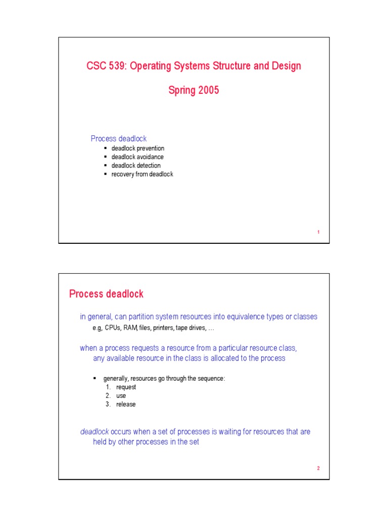 Deadlock Pdf Concurrency Computer Science Operating System Technology