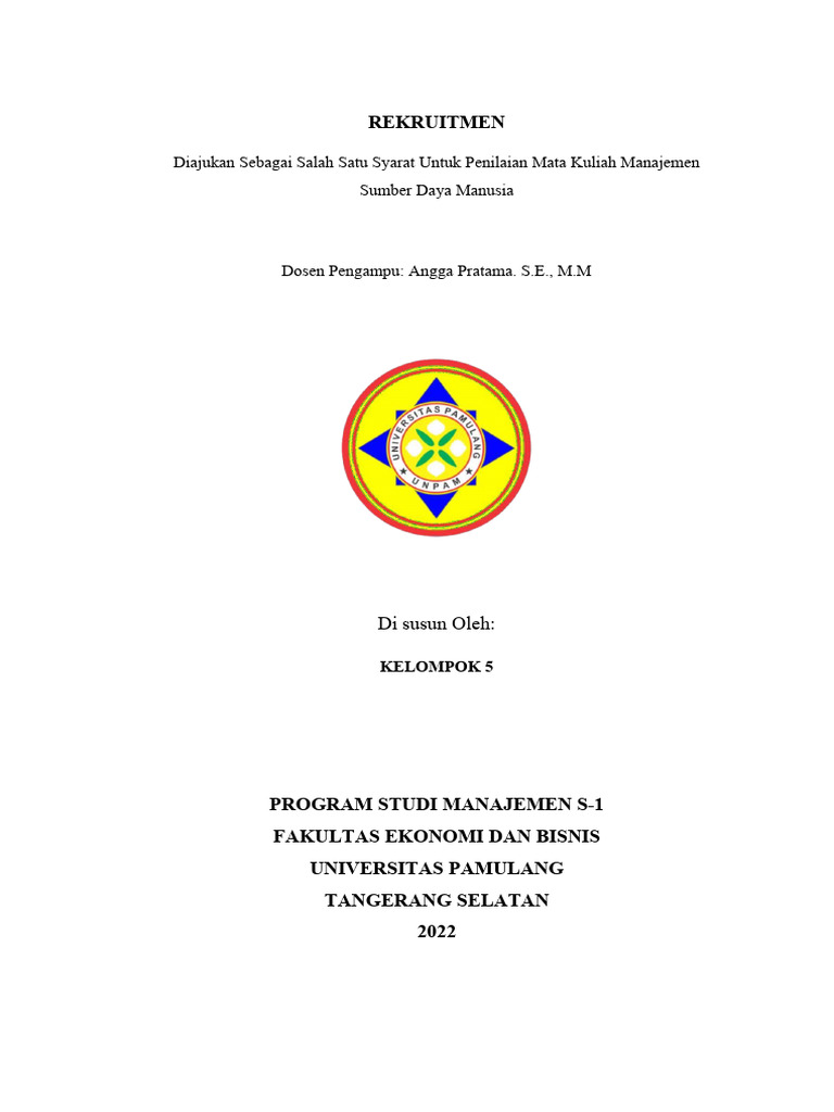 Makalah SDM Kelompok 5 - Ori | PDF