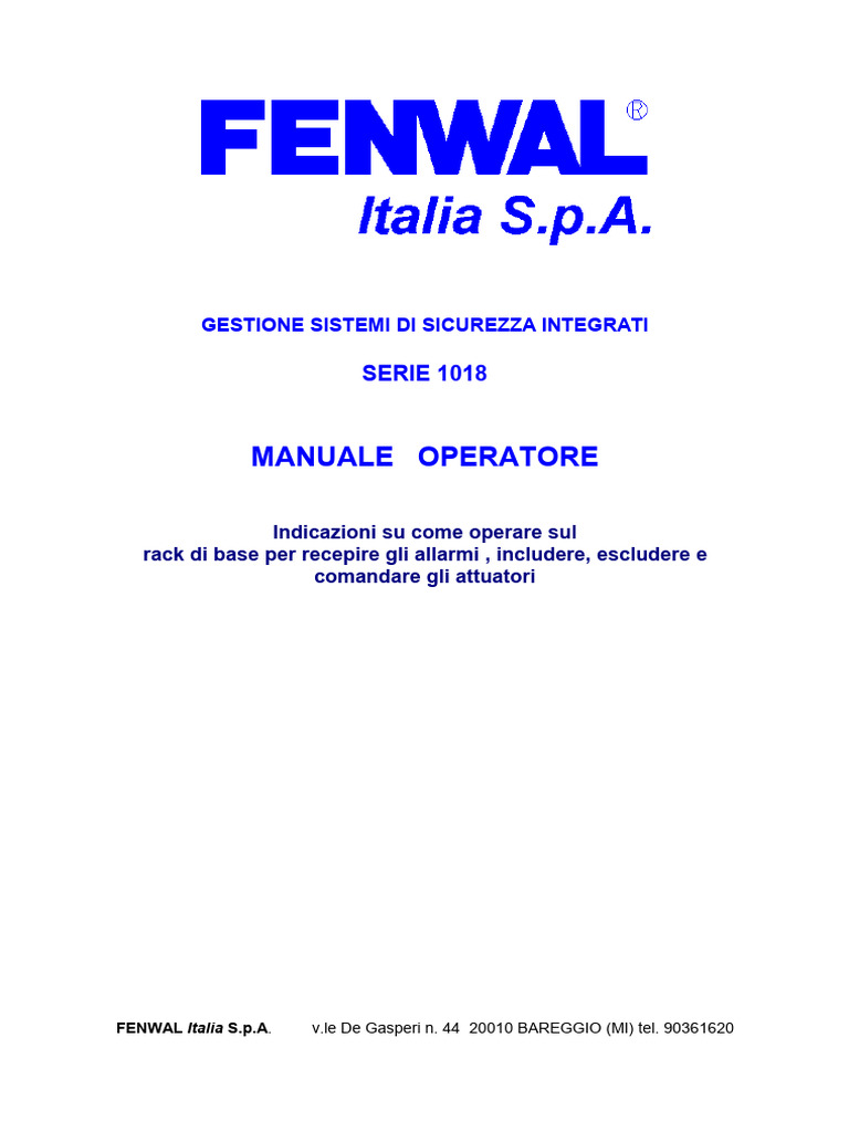 1018 Manuale Operatore in Italiano | PDF