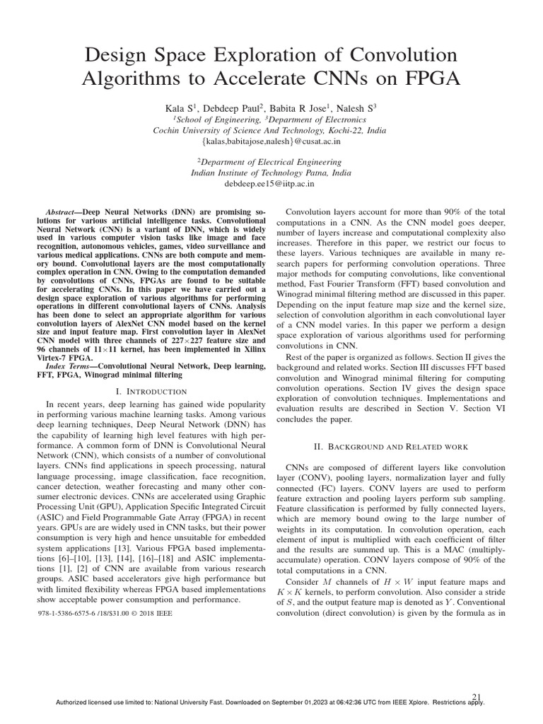 Design Space Exploration Of Convolution Algorithms To Accelerate Cnns 0875