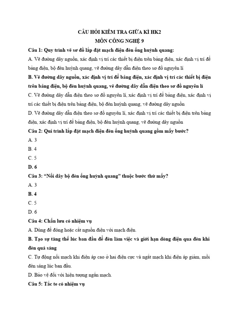 Kiem Tra Giua Ki 2 CN9-HS | PDF