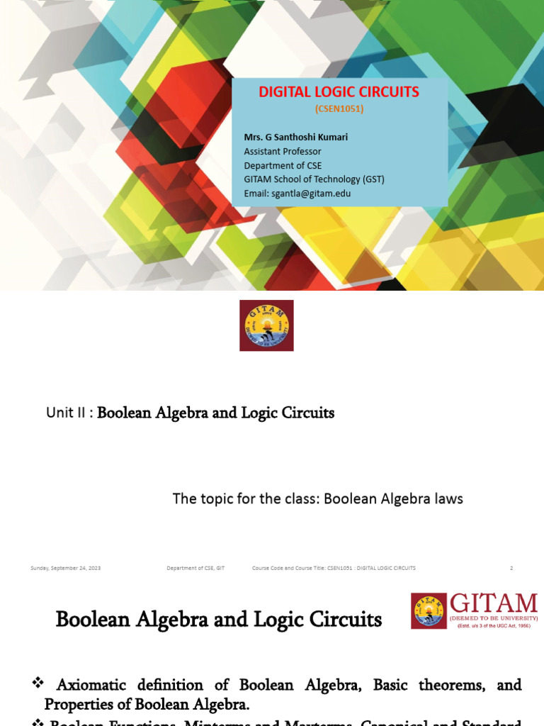 DLC - Unit-2 - Final | PDF | Boolean Algebra | Teaching Mathematics