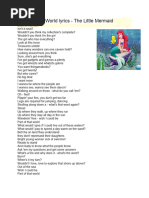 A Whole New World Lyrics Overview | PDF