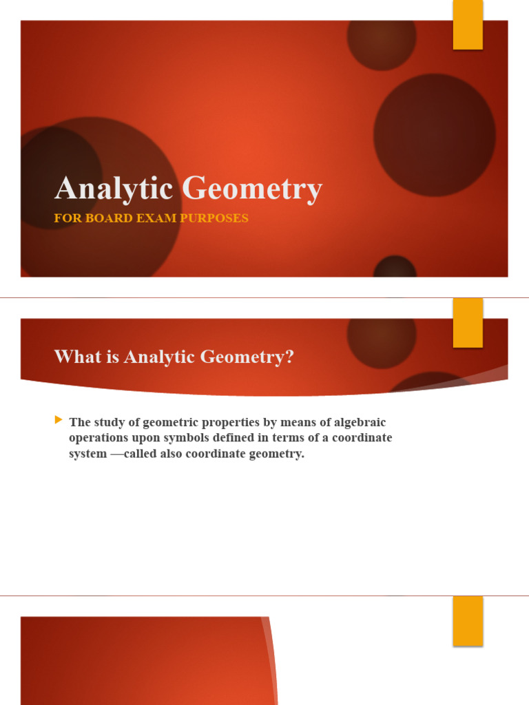 Analytic Geometry Reviewer Pdf Line Geometry Cartesian Coordinate System