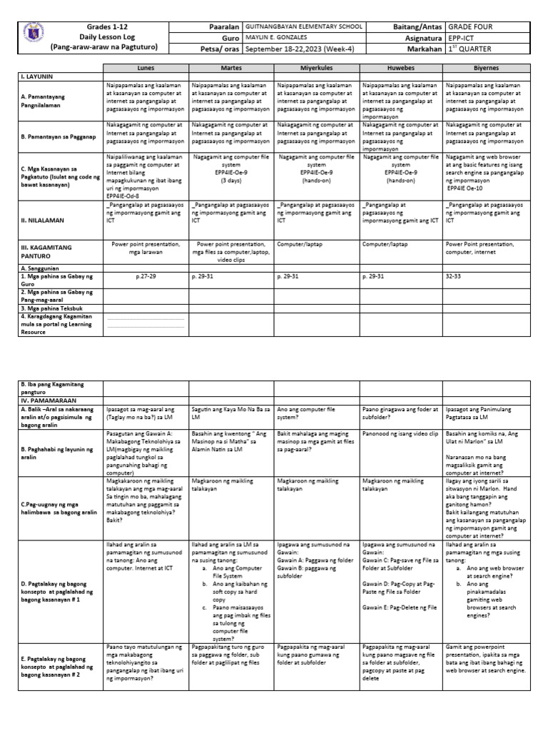 DLL Epp Ict Week 1 | PDF