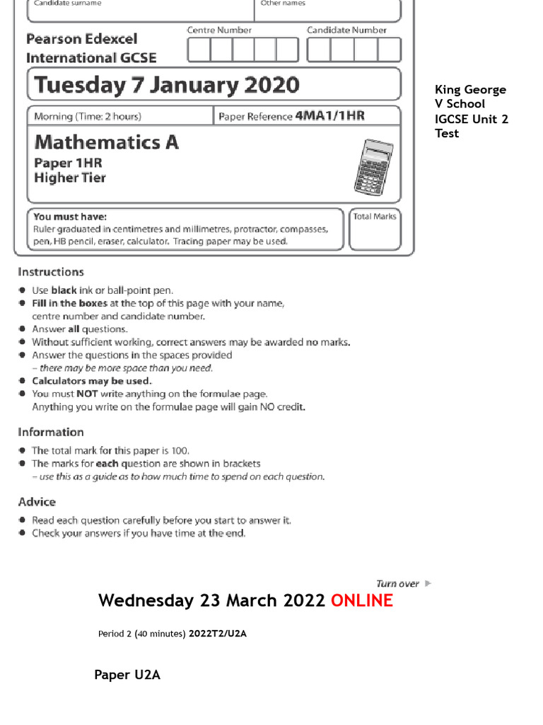 Y10 U2 Summative 2022 - ADVANCED Paper | PDF | Geometry | Elementary ...