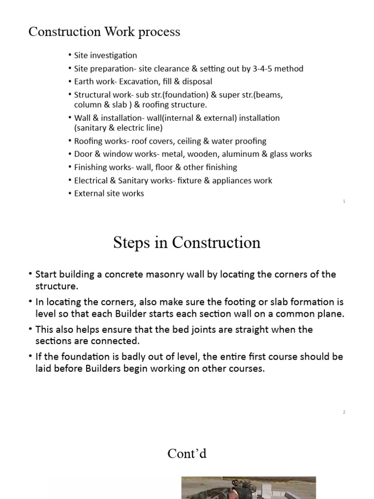 Masonry Construction Process | PDF | Plaster | Masonry