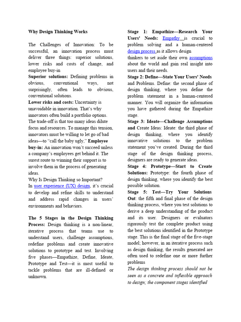 Design Thinking | PDF | Human–Computer Interaction | Usability