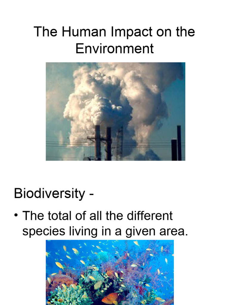 Human Impact on Biodiversity and Ecosystems | PDF | Biodiversity ...