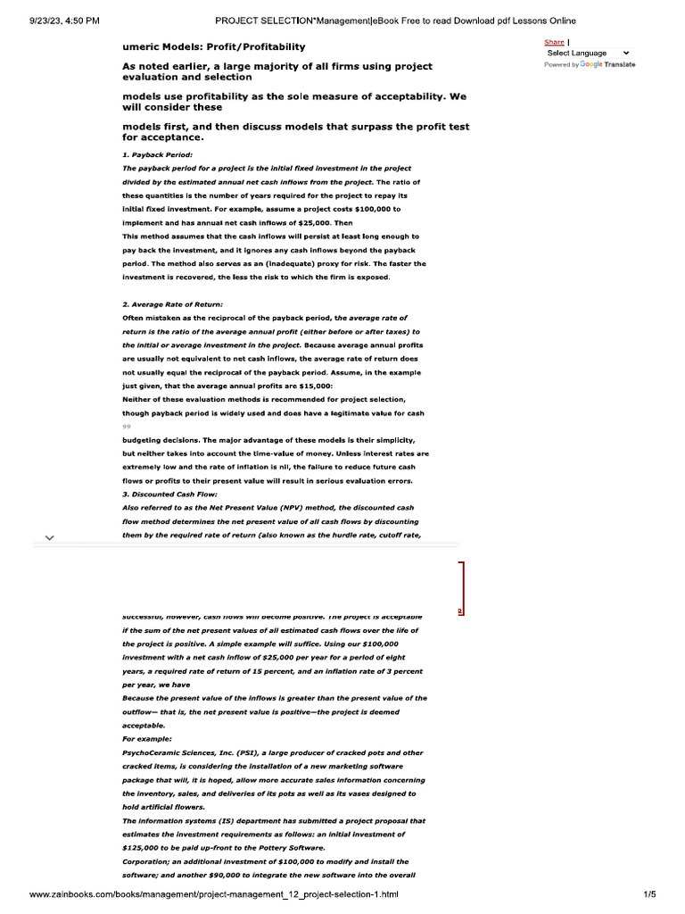 Numerical Selection Models | PDF