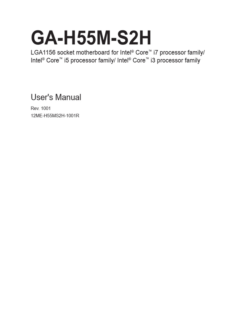 MB Manual Ga-H55m-S2h e | PDF | Hdmi | Bios