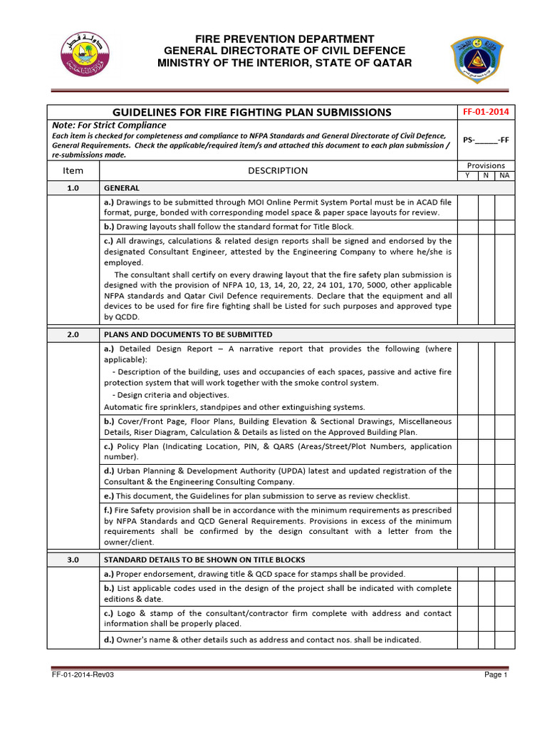 Fire Fighting Plan Submission Guidelines | PDF