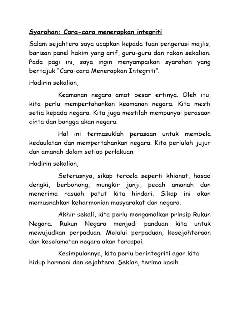Cara Memupuk Integriti | PDF | Karier & Perkembangan | Ilmu Sosial