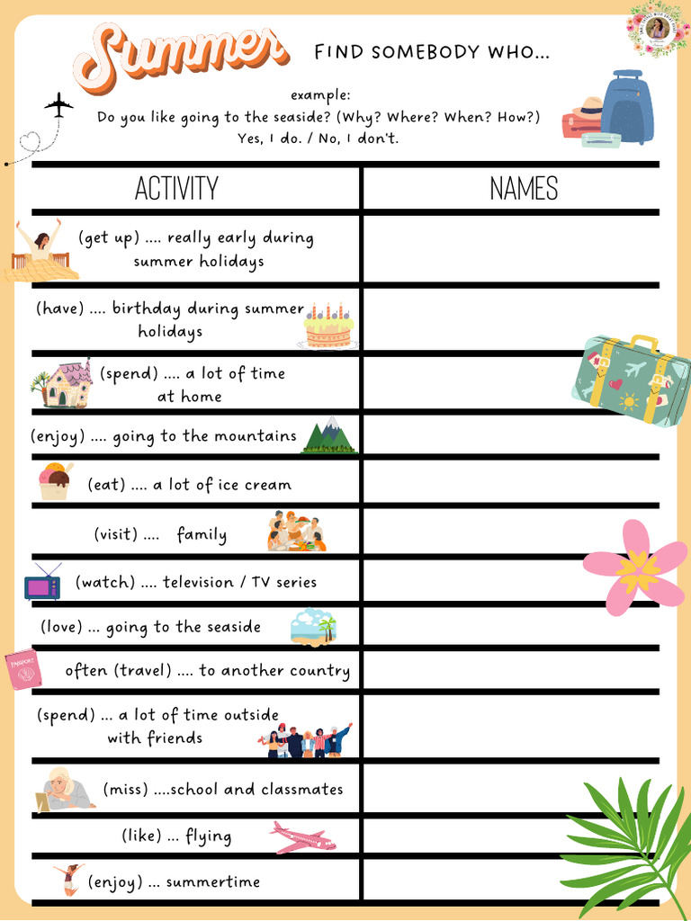 Holidays - Find Somebody Who... - 2 | PDF