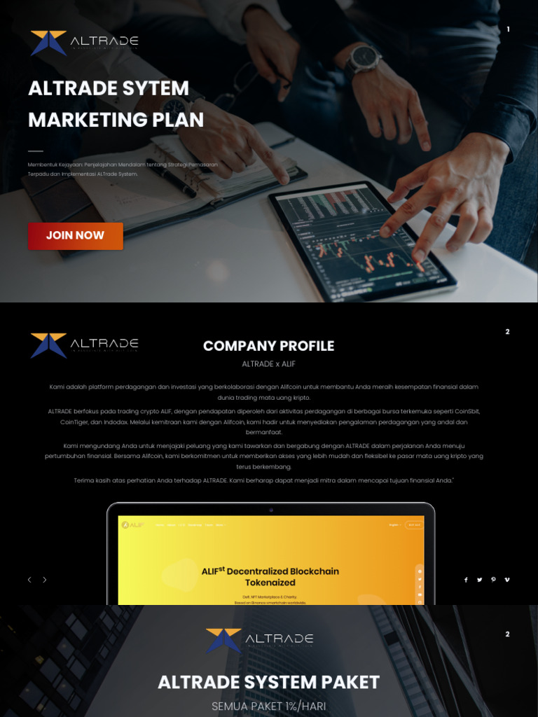 ALTrade Marketing Plan | PDF | Bisnis | Pengelolaan Keuangan & Uang
