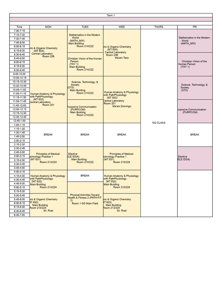 Sched - UST | PDF | Physical Sciences | Observation