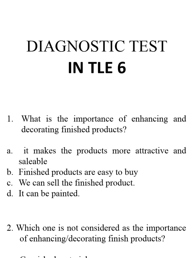 Diagnostic Test in Tle 6 | PDF