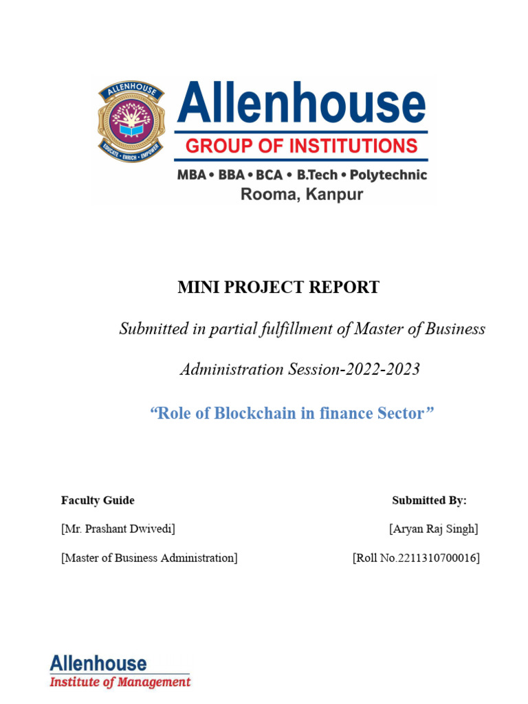 Mini Project Pdf Cryptocurrency Banks 