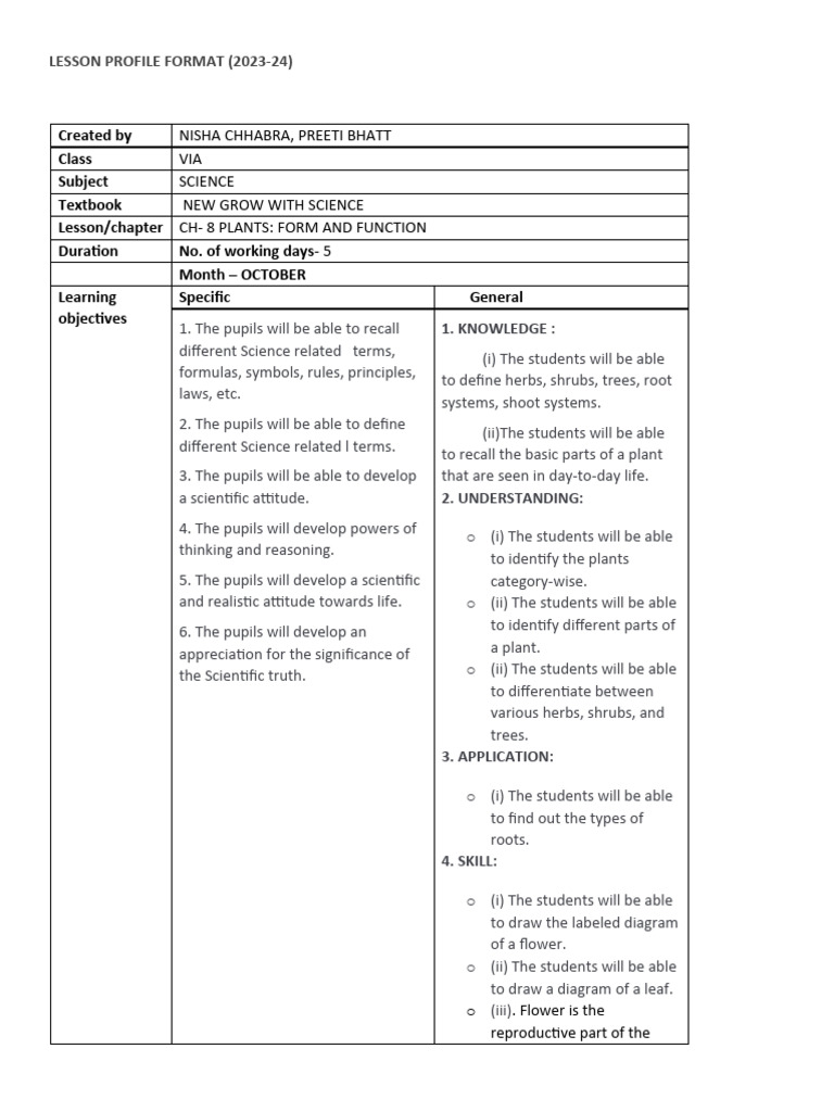 Plant Form and Function | PDF | Flowers | Science