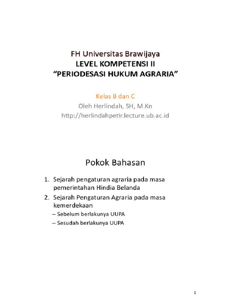 Sejarah Hukum Agraria Masa Hindia Belanda | PDF