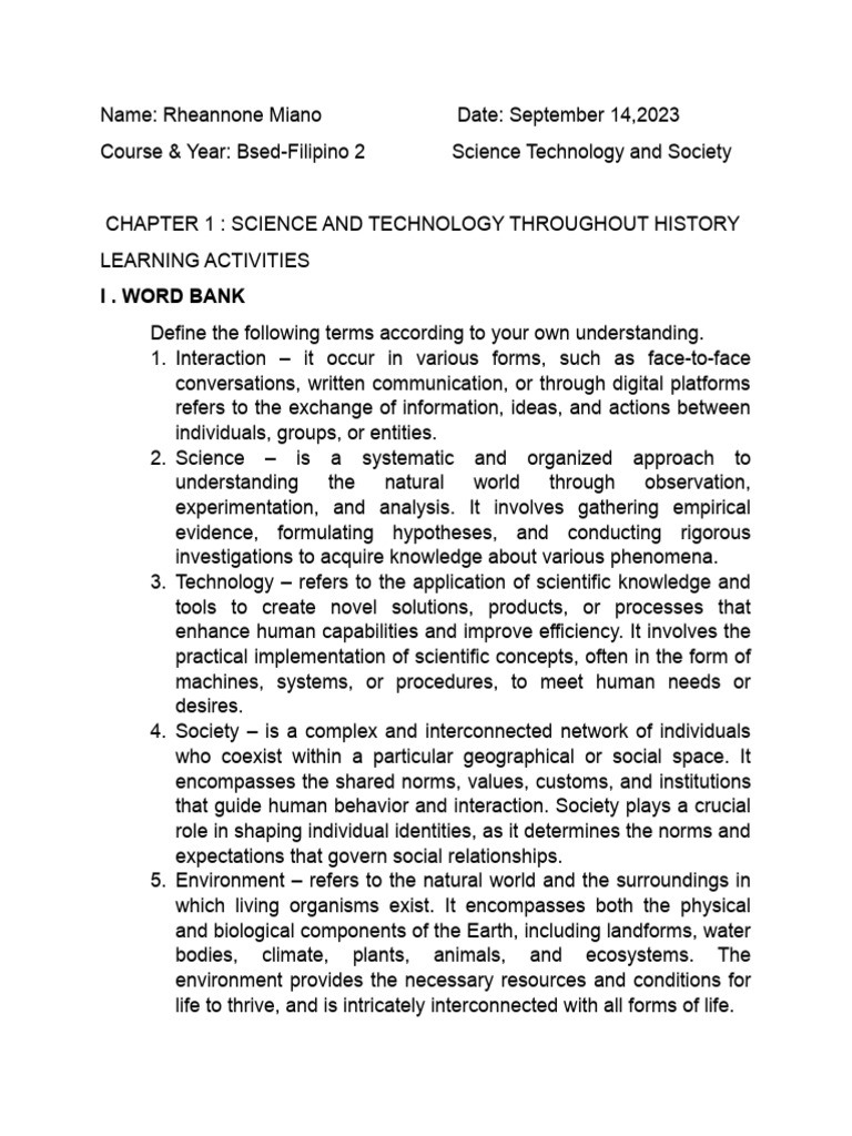 Chapter 1 Science and Technology | PDF | Science | Human Capital Flight