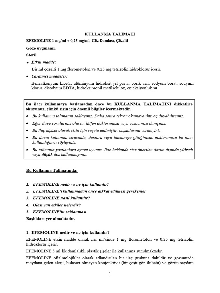 Efemoline KT | PDF