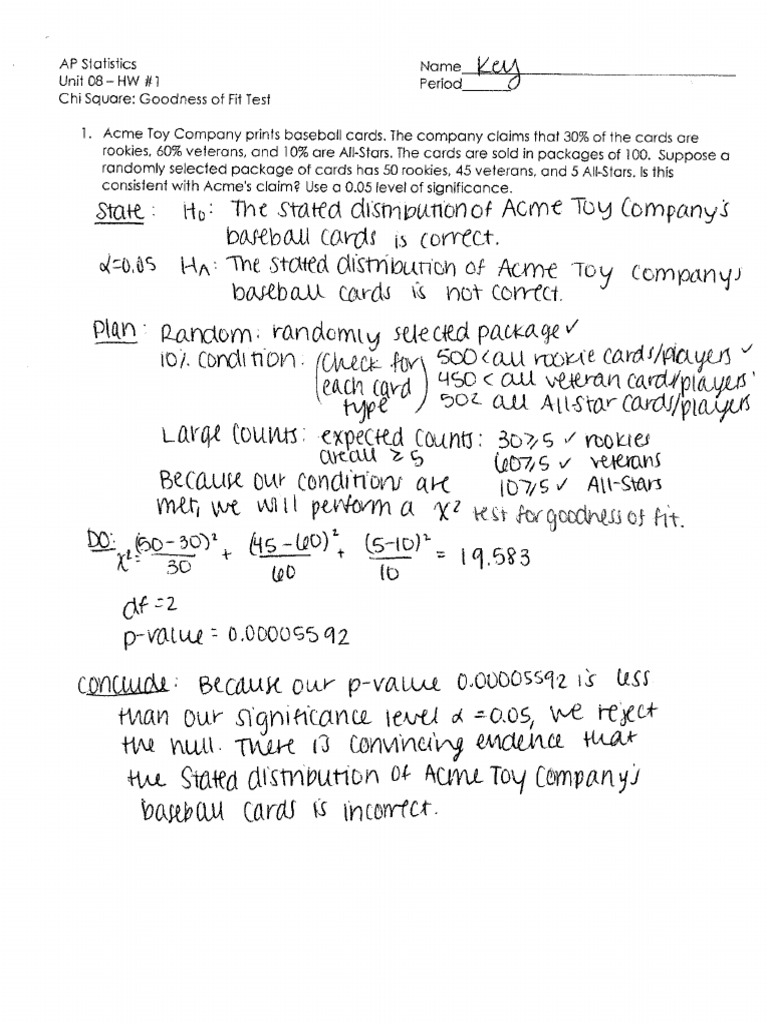 Chi Square Gof Ws Key 2018 | PDF