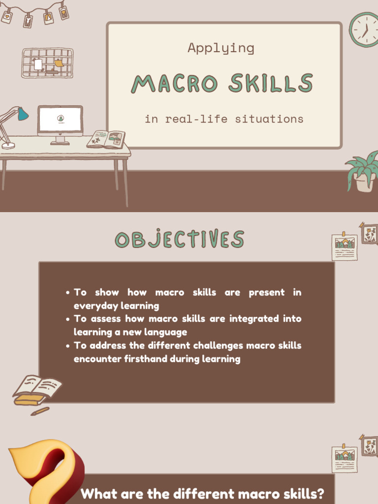 Beed2 Class Presentation Macro Skills | PDF | Communication | Vocabulary