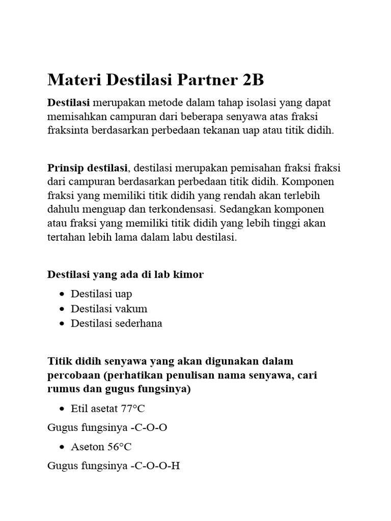 Materi Destilasi Partner 2B | PDF