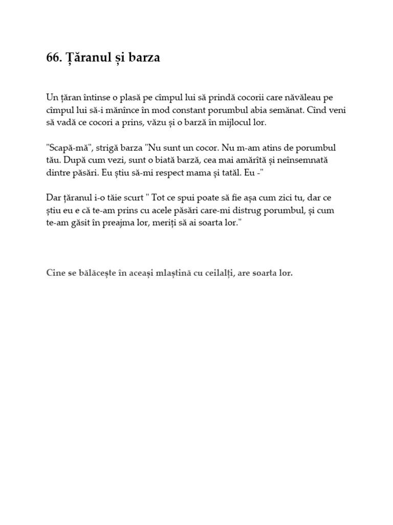 Fabule Esop 16 | PDF