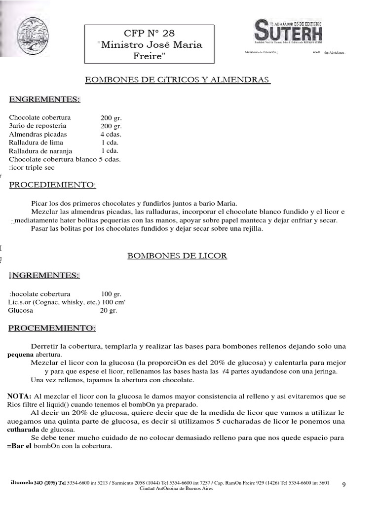 Bombones de Licor | PDF | Confitería | Cocina mesoamericana