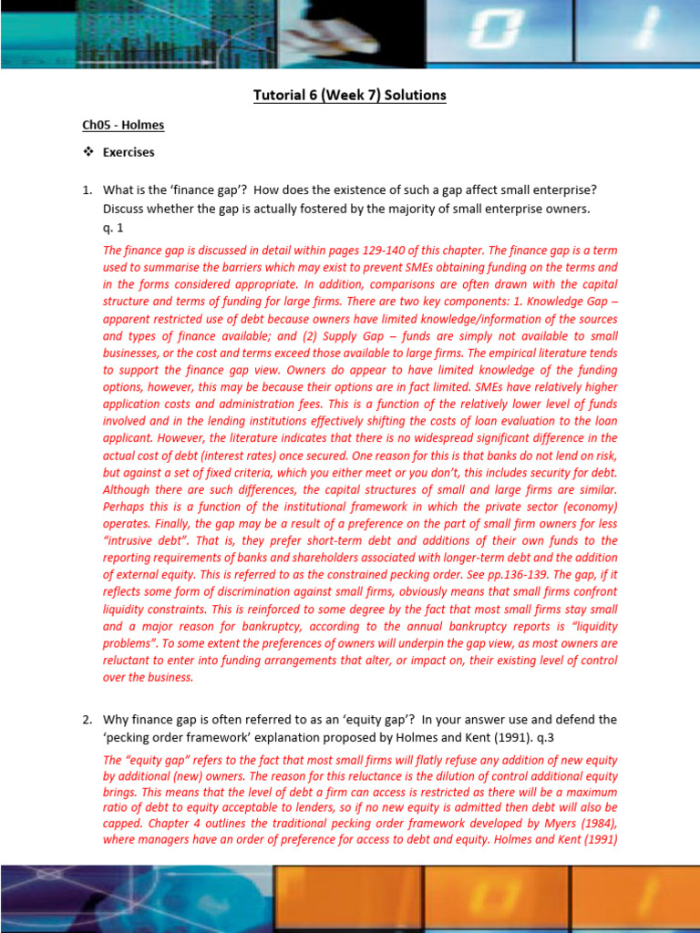 Tutorial 6 Solutions | PDF | Equity (Finance) | Loans
