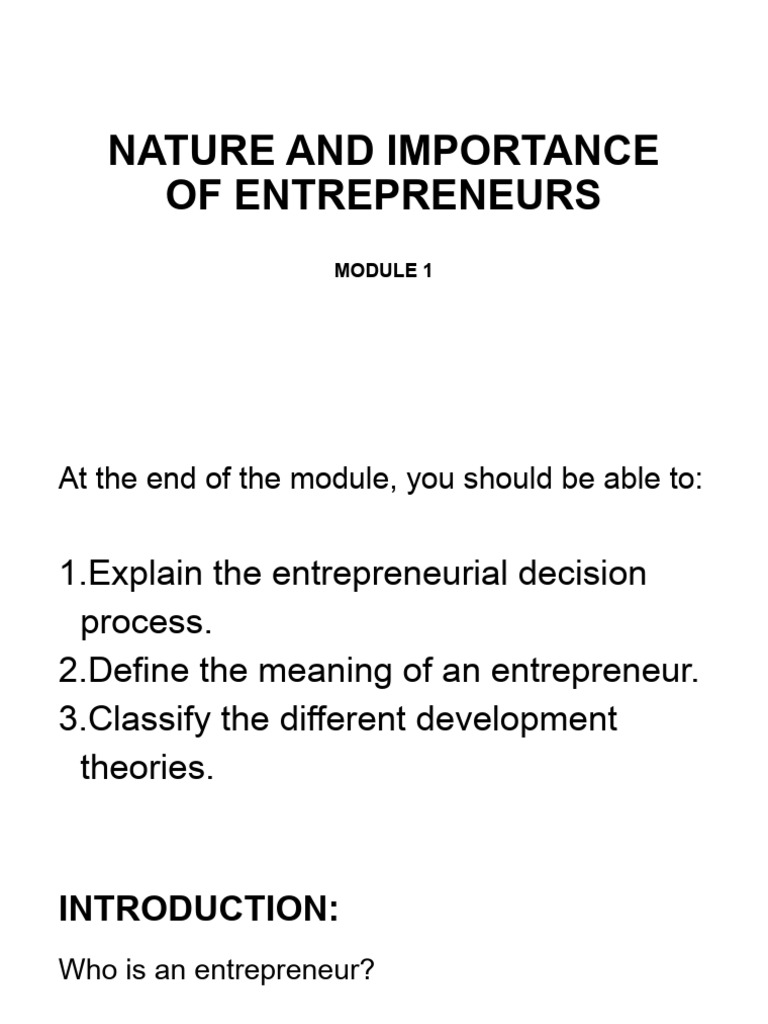 Module 1. Ent. Behavior | PDF