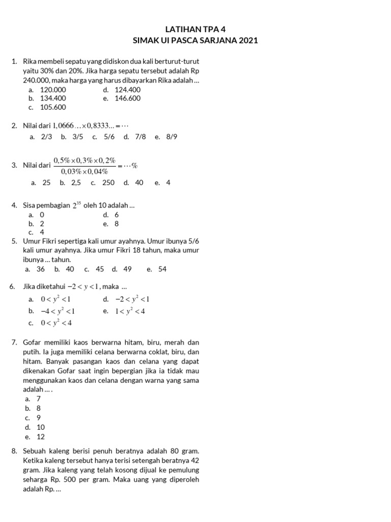 TPA 4 SIMAK UI Pasca November 2021 | PDF