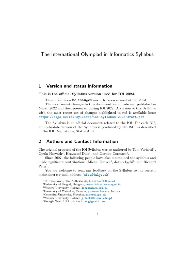 Ioi-Syllabus (Main) | PDF