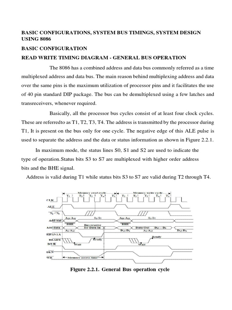 8086 Min Max Modes Timing Diag | PDF