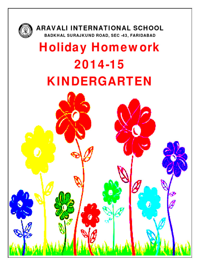 Holiday Homework 2020-21 KINDERGARTEN | PDF