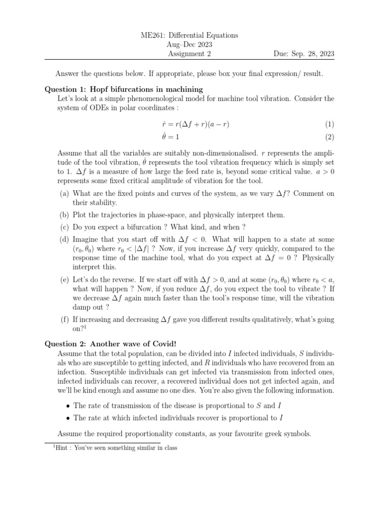 Assignment 2 | PDF | Theoretical Physics | Applied Mathematics