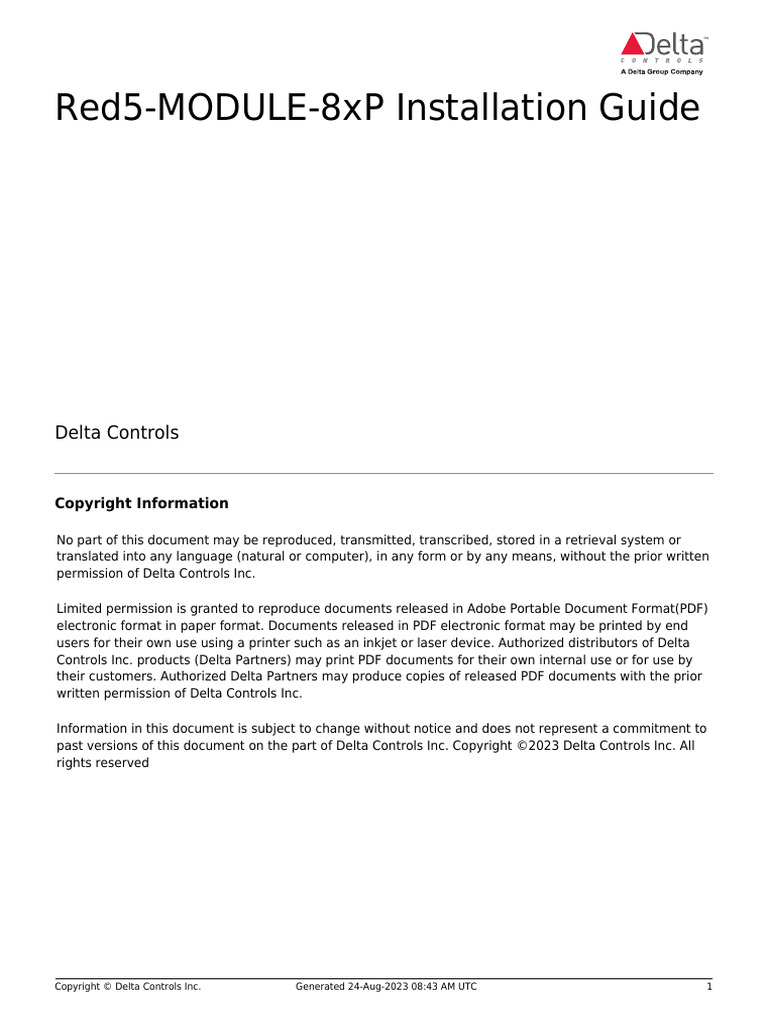 Red5-MODULE-8xP Installation Guide | PDF