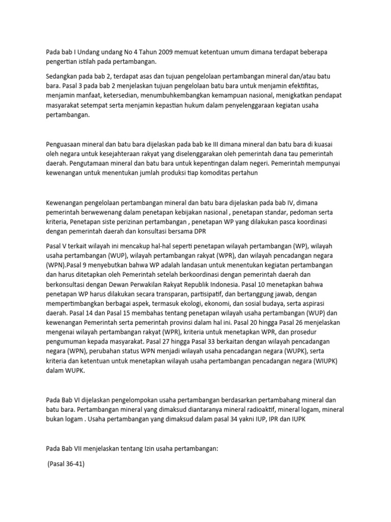Izin Pertambangan Rakyat dalam UU 4/2009 | PDF