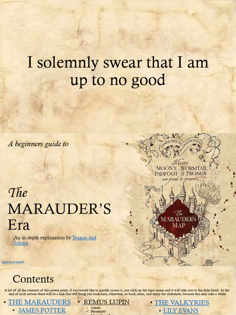 Guide To The Marauders Era | PDF | Fictional Universes | Harry Potter