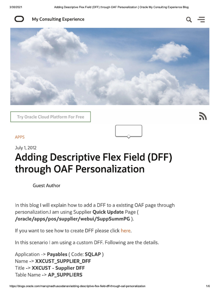 Adding Descriptive Flex Field (DFF) Through OAF Personalization | PDF Adding Descriptive Flex Field (DFF) Through OAF Personalization | PDF