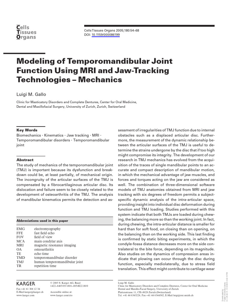 Gallo2005 - Modeling of Temporomandibular Joint Function Using MRI and ...