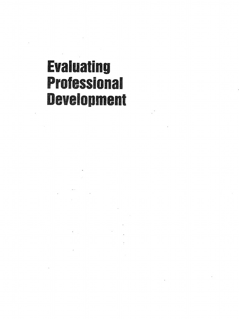 Evaluating Professional Development (Thomas R. Guskey) | PDF