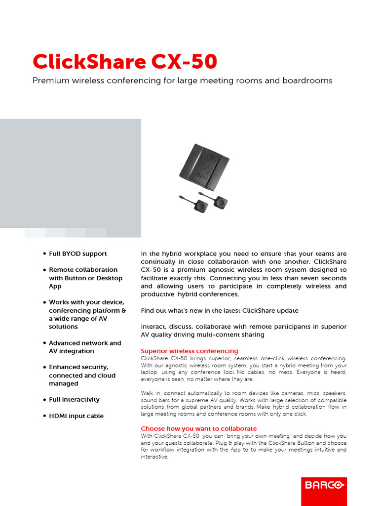 ClickShare CX-50 | PDF