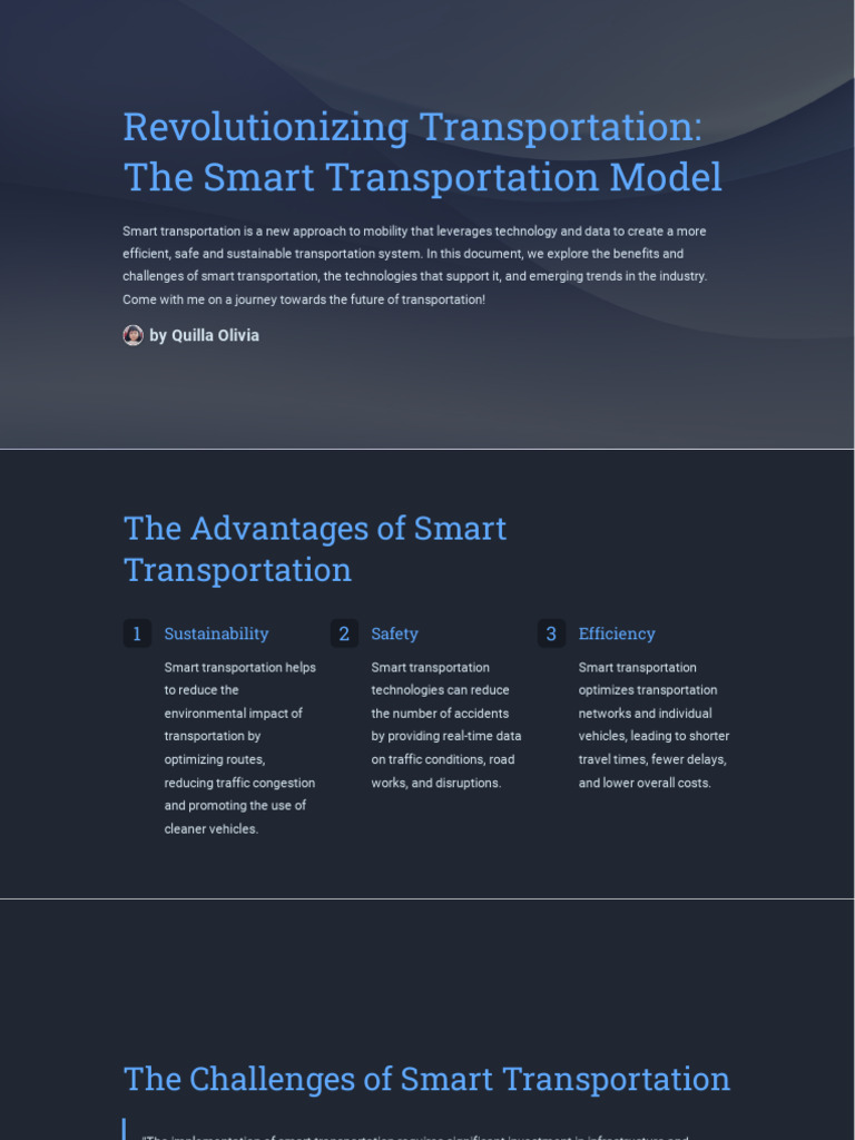 Revolutionizing Transportation The Smart Transportation Model Pdf