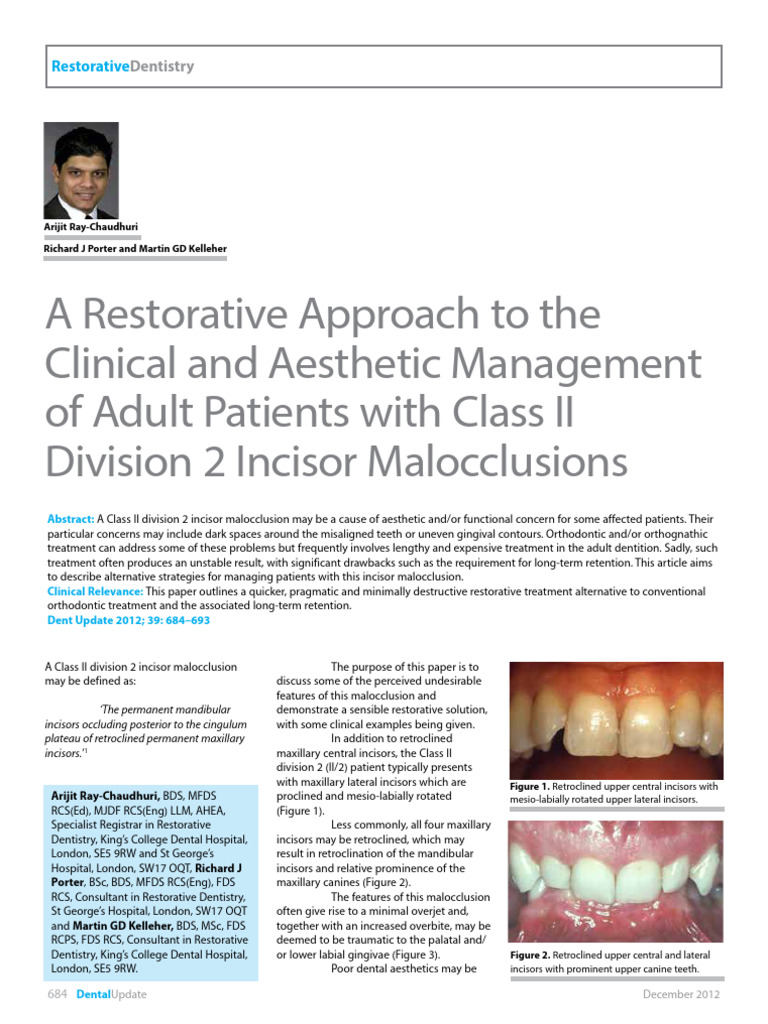 Kelleher2012 - A Restorative Approach To The Clinical and Aesthetic ...