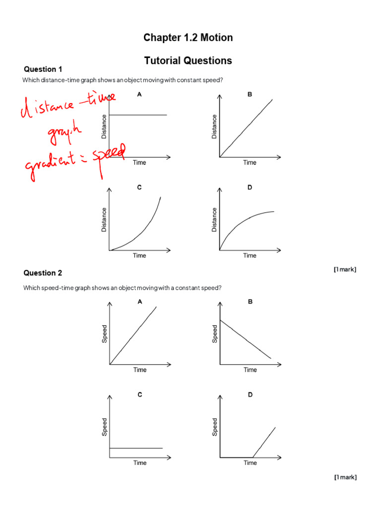 Tutorial (Annotated) 1.2 Motion | PDF | Speed | Acceleration