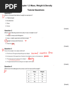 Density Exam Style Questions Guide | PDF | Density | Euclidean Geometry
